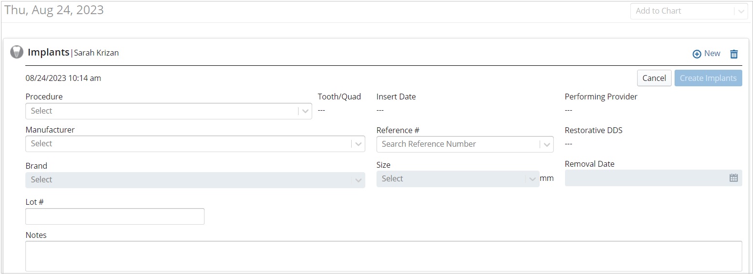 How to Track Implants in the Clinical Chart (EMR) – Carestream Dental