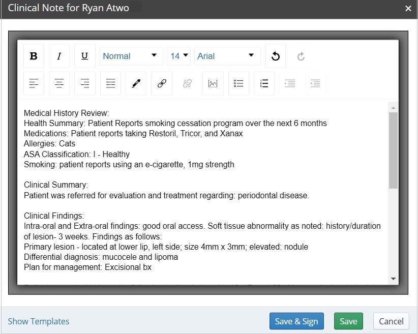 How to Add Event-Based Clinical Notes – Carestream Dental