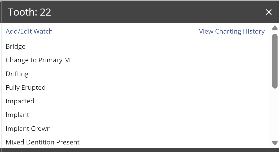 How to Add Existing Conditions or Diseases on the Hard Tissue Chart or ...