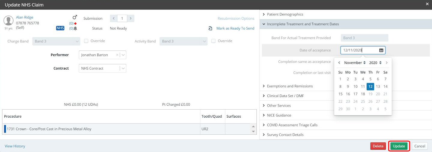 How to Update an NHS Claim – Carestream Dental